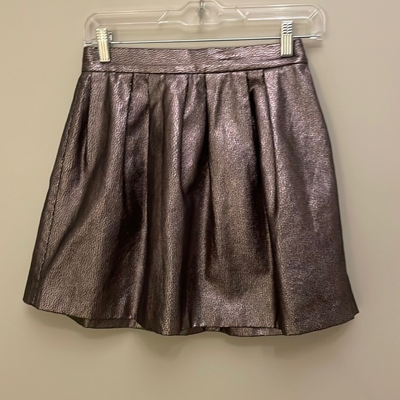 Skirts | Silver Pleather Mini Skirt | Poshmark